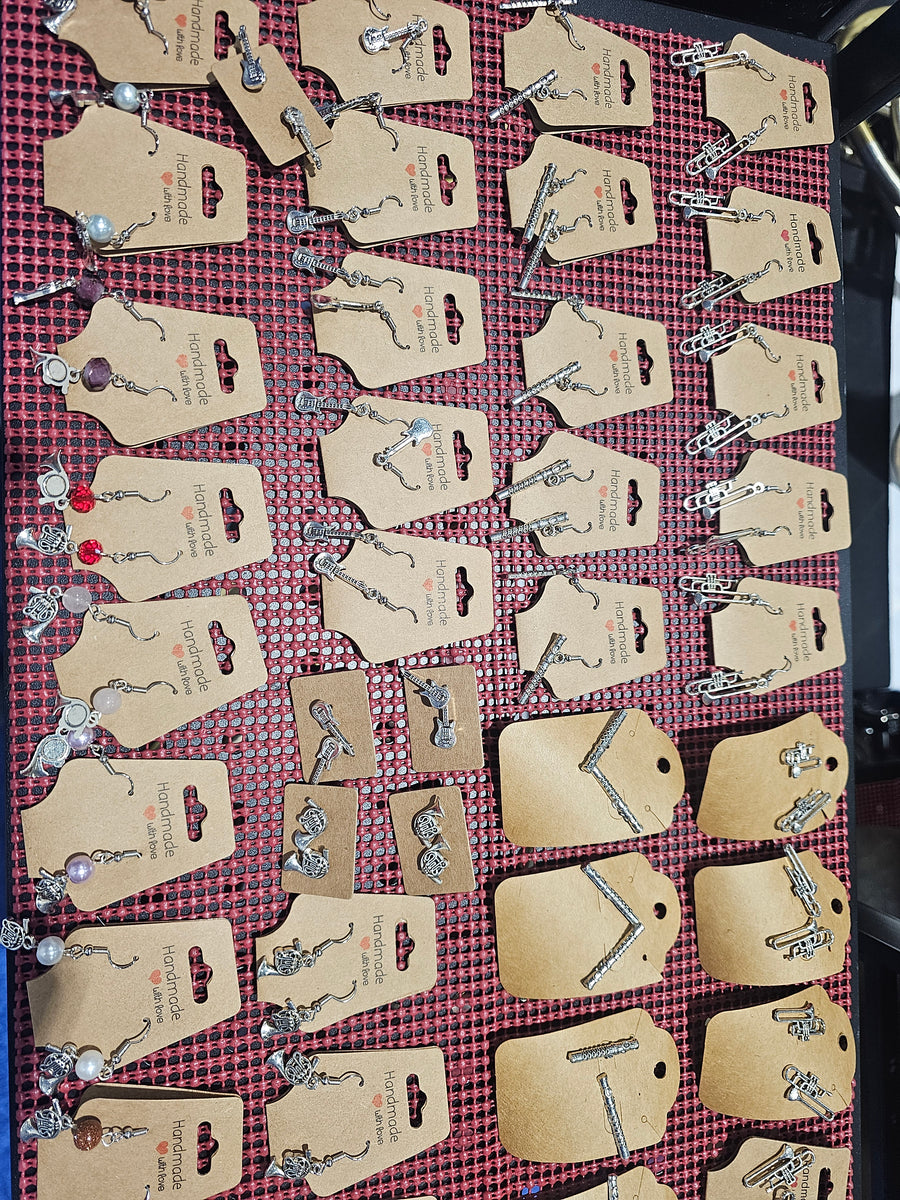 Musical instrument jewelry earrings French Horn Trumpet Guitar Trombon ...